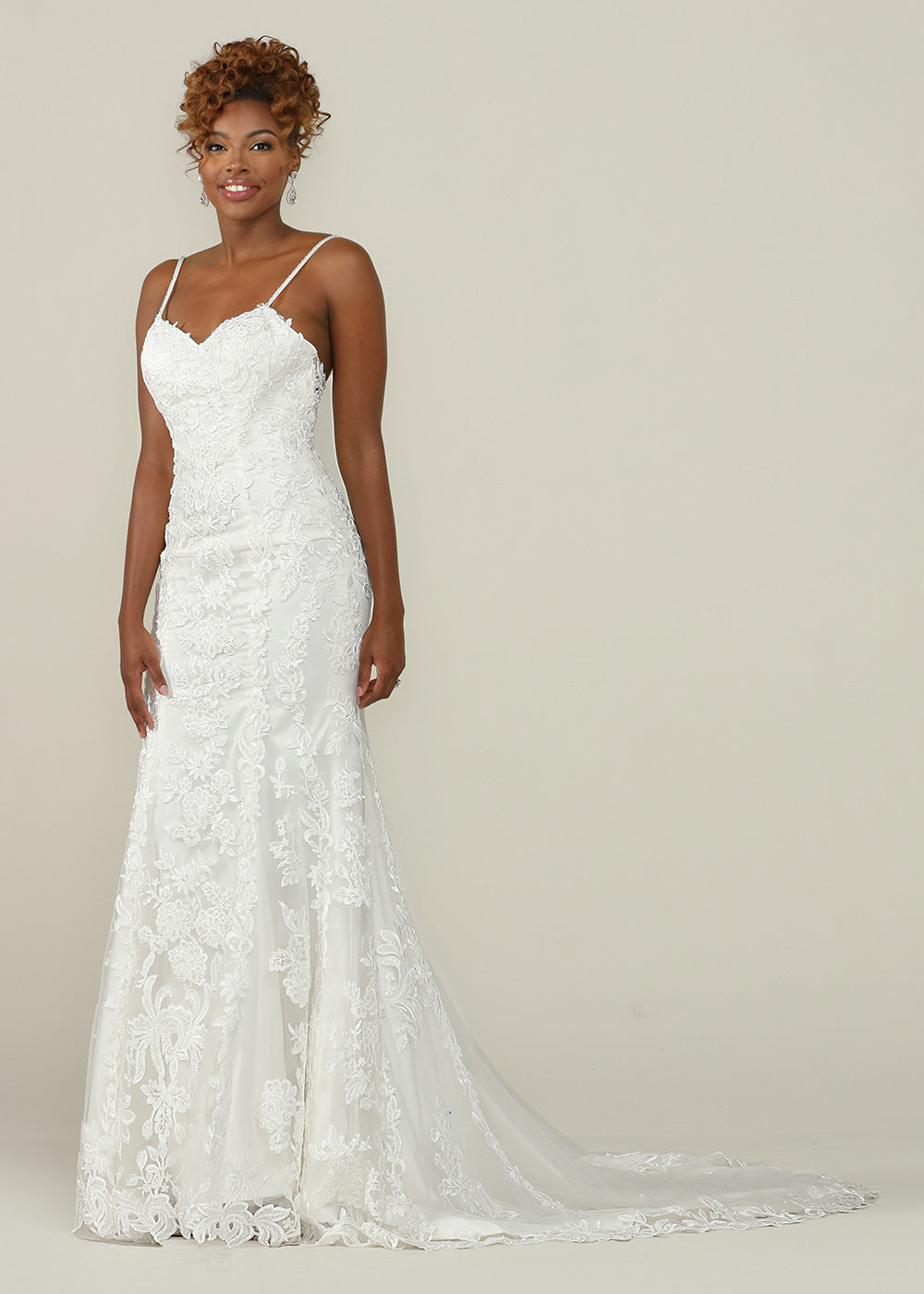 Jocelyn Open-Back Ivory Lace Illusion Wedding Dress – Avery Austin